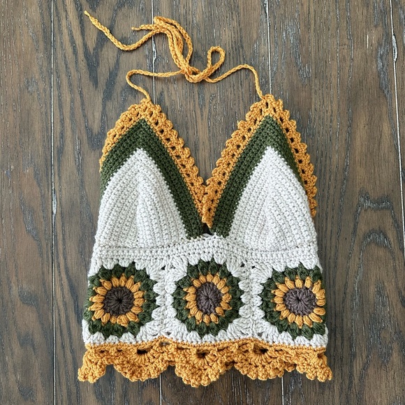 Tops | Crochet Sunflower Top | Poshmark
